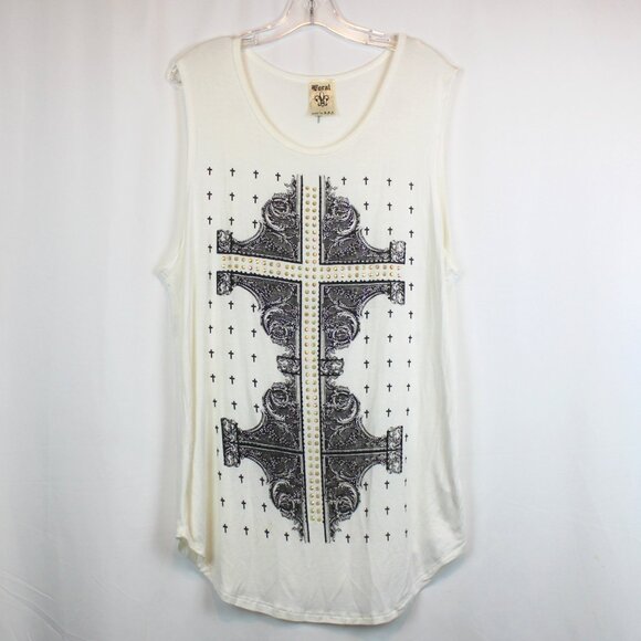 Vocal | Tops | Vocal Black And White Graphic Sleeveless Tank Top Blouse ...